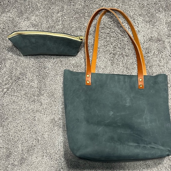 Portland Leather | Bags | Portland Leather Group Medium Tote And Matching Eclipse Bag In Storm W ...